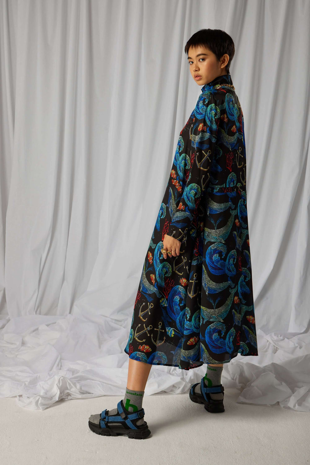 Java dress in Storm print